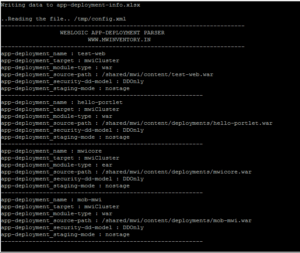 Weblogic Application Deployment Parser