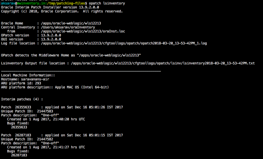 How to download and apply/remove patch in weblogic - step by step