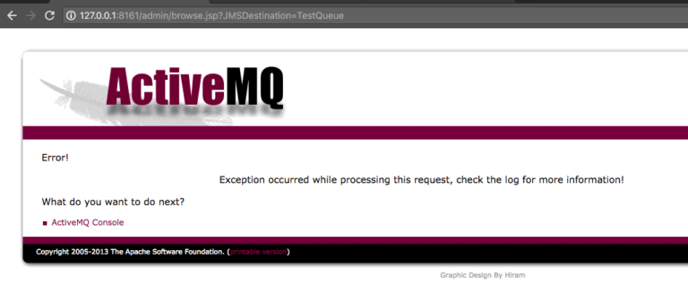 How To Solve Error While Browsing The Queuetopic In Activemq Web Console