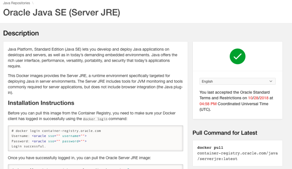 docker pull container-registry.oracle.com - access denied (or) Unauthorized