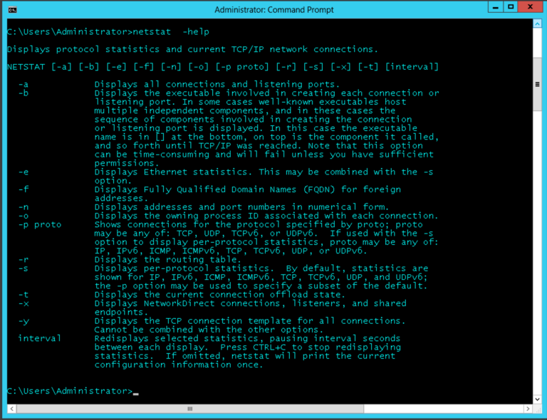 Netstat command windows - Usage and Examples | Devops Junction