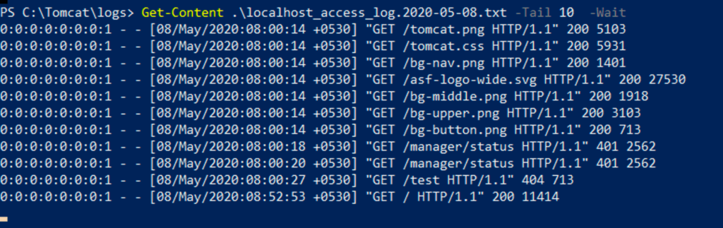 PowerShell tail file - Windows tail command | DevOps Junction