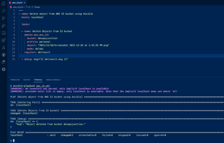 How to use ansible with S3 - Ansible aws_s3 examples | Devops Junction