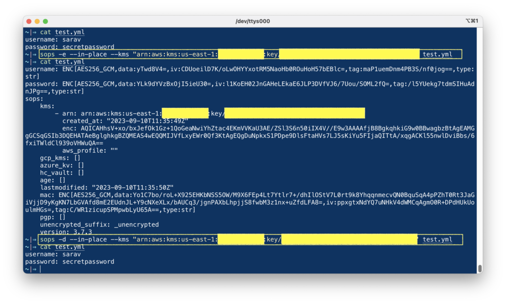 Using SOPS with AWS KMS - Encrypt and Decrypt files | Devops Junction Using SOPS with AWS KMS - Encrypt and Decrypt files | Devops Junction